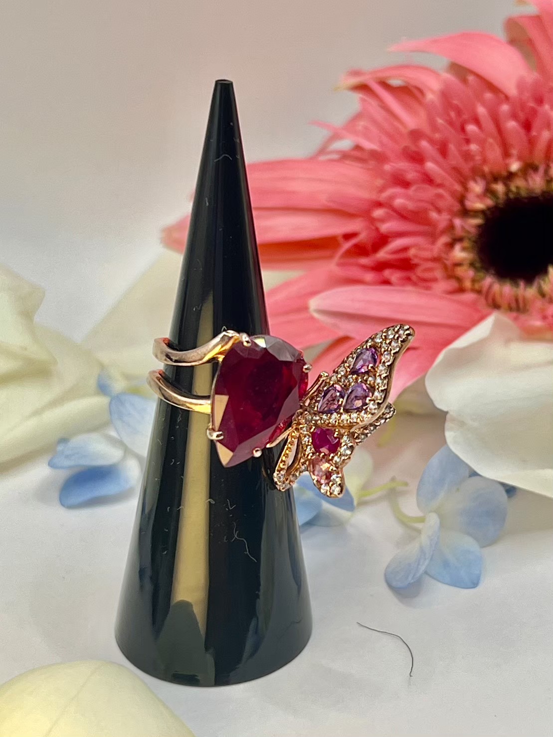 Ruby Monarch Butterfly Ring - ralynnet