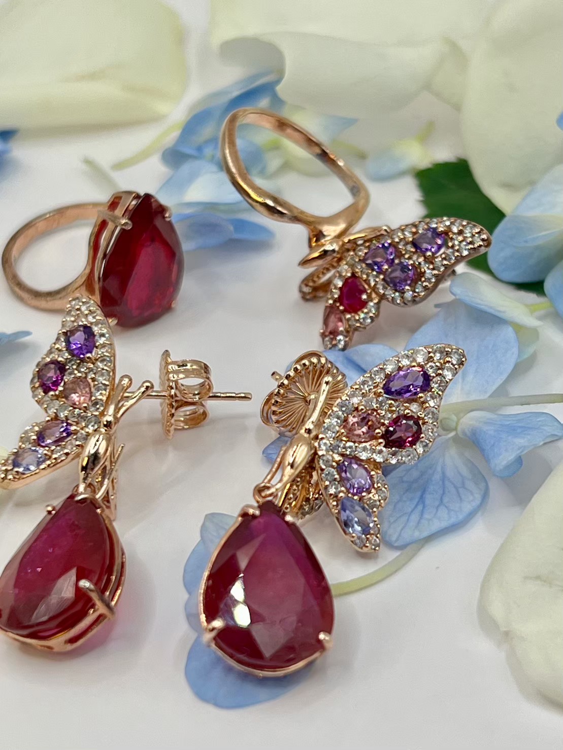 Ruby Monarch Butterfly Set - ralynnet